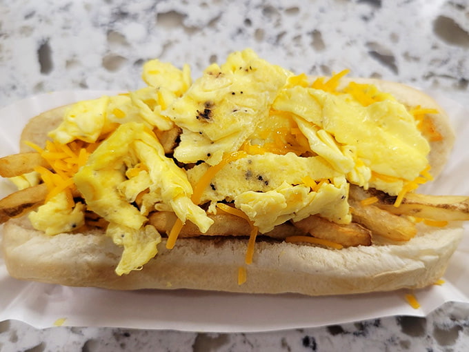 Scrambled eggs on a hot dog bun might sound crazy until you try it, then suddenly you're wondering why you wasted years eating them separately.