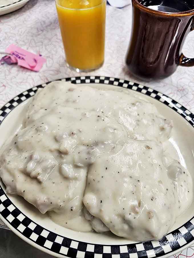 Southern comfort in a Michigan diner &ndash; these biscuits smothered in peppery gravy could make a grown man cry tears of joy.
