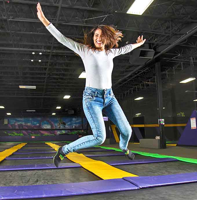 Pure, unfiltered joy captured mid-bounce. This is what freedom looks like before adulting invented mortgages and back pain.