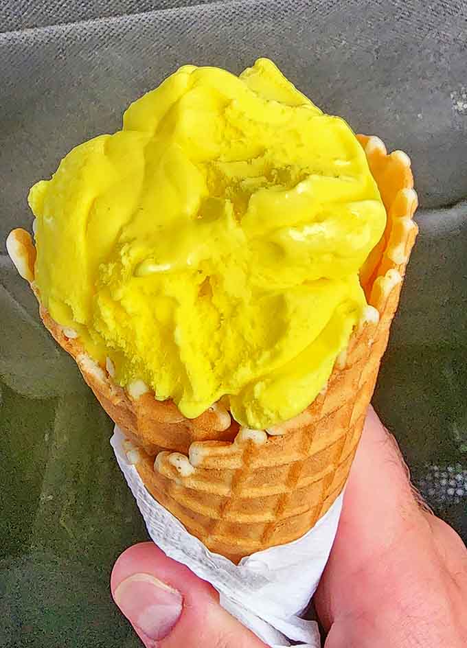 Sunshine in a cone! The lemon custard at Jones delivers a tangy-sweet punch that makes summer last forever.