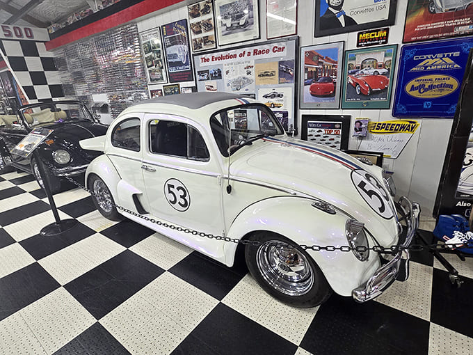 This classic Beetle with racing number 53 proves that even the humblest cars can have competition pedigree and serious style.