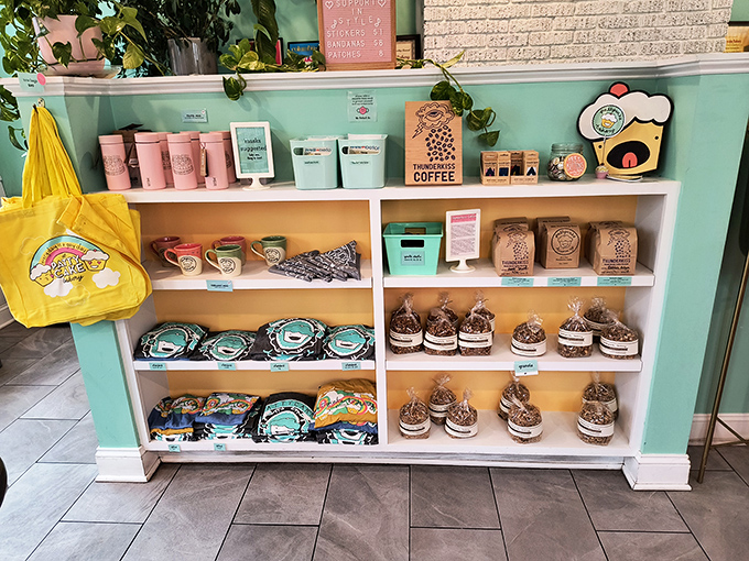 Merchandise shelves offer take-home reminders that you've discovered Columbus's sweetest secret &ndash; the perfect souvenir for those suffering from post-pastry bliss.