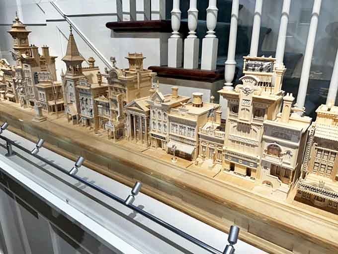 A miniature Main Street so detailed you'll swear you can hear tiny shopkeepers calling out greetings. Small-town America, emphasis on the small!