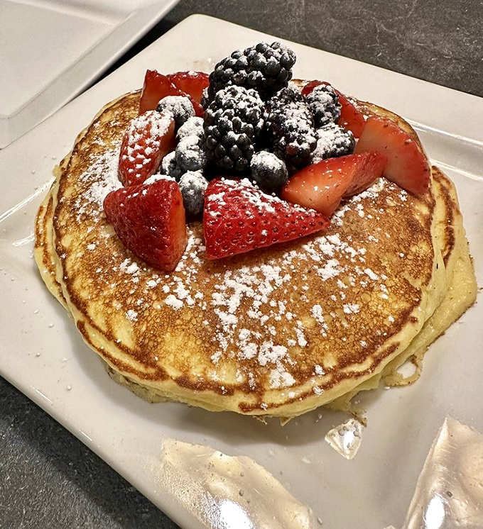 The pancake that launched a thousand food pilgrimages &ndash; light, lemony, and lavishly topped with nature's candy.