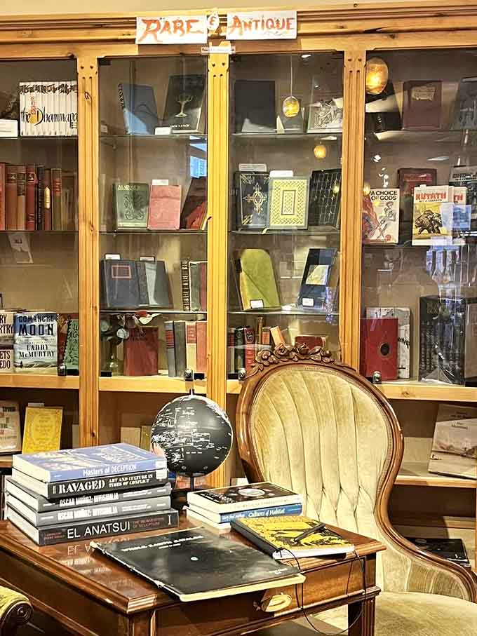 Behind glass, rare volumes remind us that books are treasures worth preserving, protecting, and occasionally just admiring from afar.