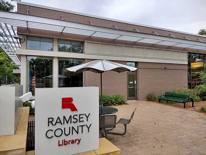 The Ramsey County Library branch serves as both literary haven and community gathering spot.