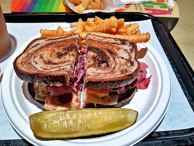 That Reuben's got more layers than a concept album, with corned beef and sauerkraut harmonizing on marbled rye perfection.