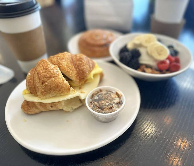 The sausage, egg and cheese croissant &ndash; where buttery pastry meets savory filling in a breakfast romance that's worth setting your alarm for.