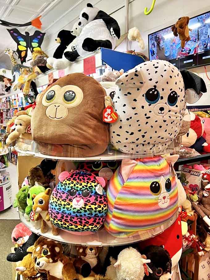 Squishmallows in every color imaginable create a mountain of huggable softness &ndash; the modern teddy bears capturing hearts across generations.