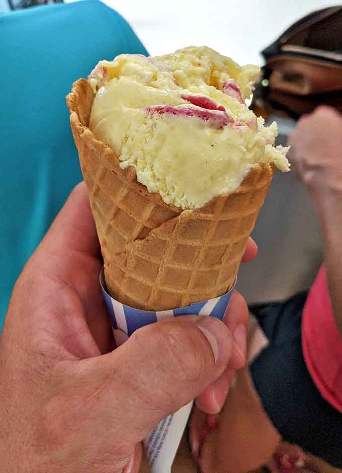 Ohio's summer bounty transformed into creamy gold. This unexpected flavor captures the essence of Midwestern sunshine in every bite.