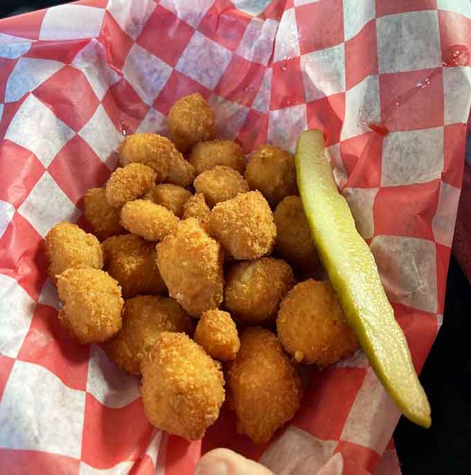 Wisconsin's finest cheese gets the Minnesota treatment in these golden-fried curds, gooey centers wrapped in crispy, crunchy coating.