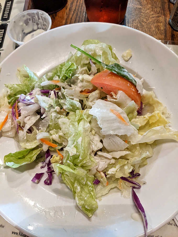 Even the salads get the royal treatment &ndash; a rainbow of fresh vegetables proves The Village Tavern knows its way around more than just fryers.