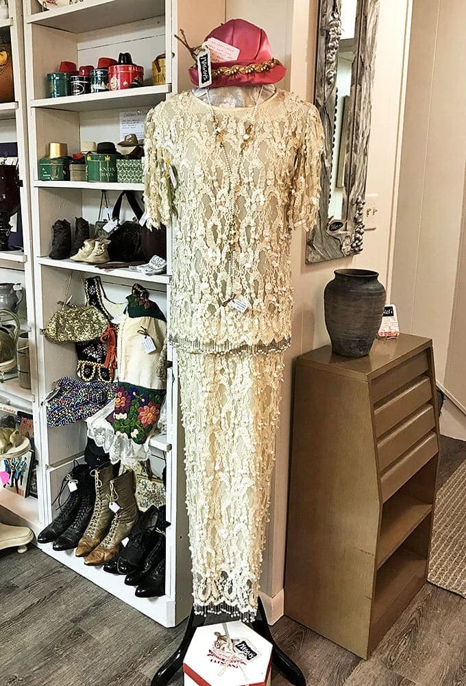 Vintage cream-beaded dress: This exquisite beaded ensemble whispers tales of Gatsby-era soir&eacute;es, just waiting for its next chance to shimmy under chandelier light.