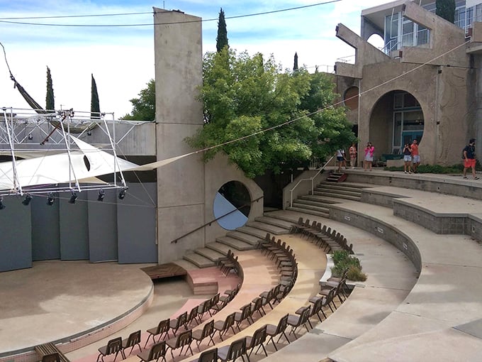 Performance meets architecture in Arcosanti's amphitheater, where desert acoustics transform every concert into something magical.