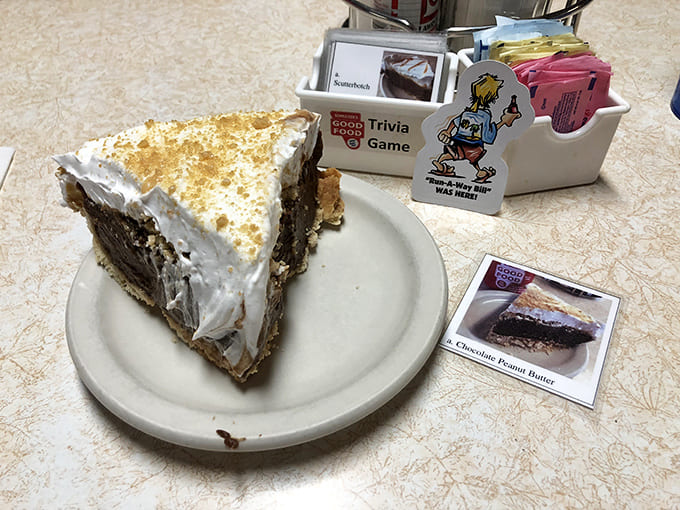 Chocolate peanut butter pie that would make Reese's jealous &ndash; a towering slice of creamy decadence that justifies the trip alone.