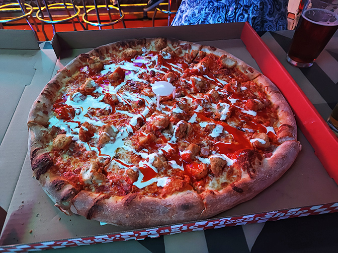 Buffalo chicken pizza brings the heat with a drizzle of ranch cooling things down just enough &ndash; a flavor combination that hits all the right targets.