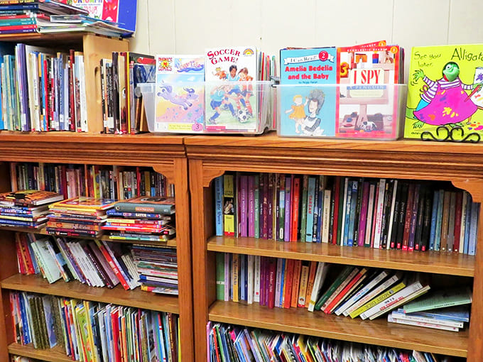 The children's section nurtures young readers with colorful spines and beloved characters waiting to make lifelong friends.