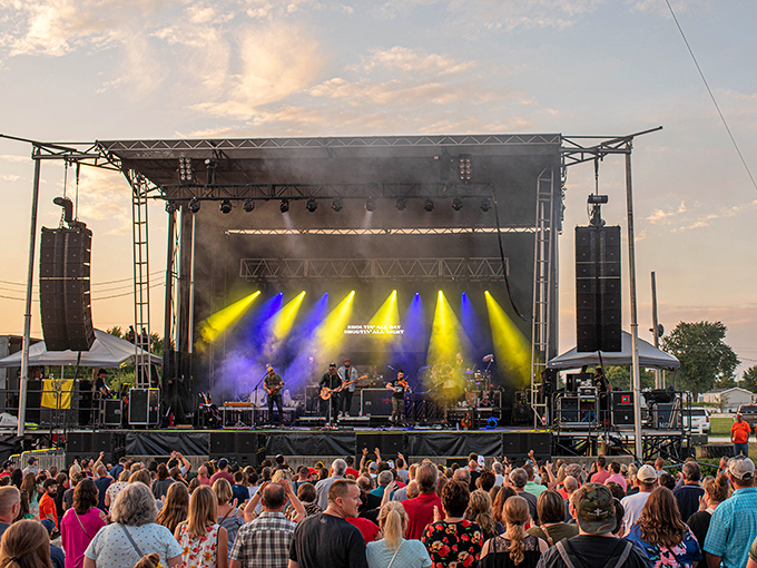 Summer concerts bring the fairgrounds alive with music, lights, and community spirit.