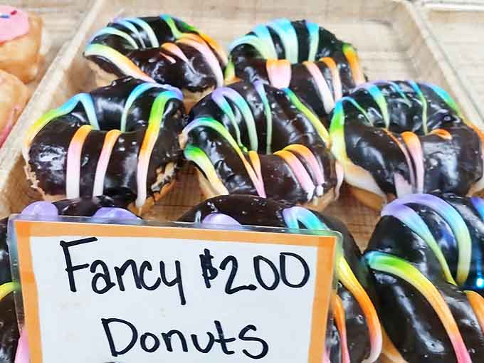 These fancy donuts with their rainbow drizzles aren't just pretty faces &ndash; they deliver flavor that lives up to their colorful personalities.