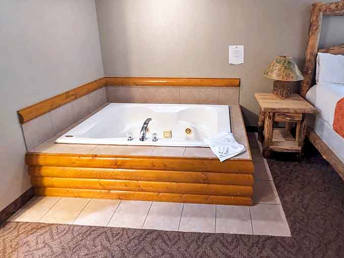 Relaxation reaches new depths in these in-room jacuzzi tubs, offering a private alternative to the more boisterous waterpark adventures.