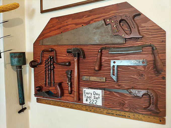 These vintage hand tools represent an era when "everyday carry" meant actual useful implements, not just your phone, wallet, and keys that open nothing interesting.