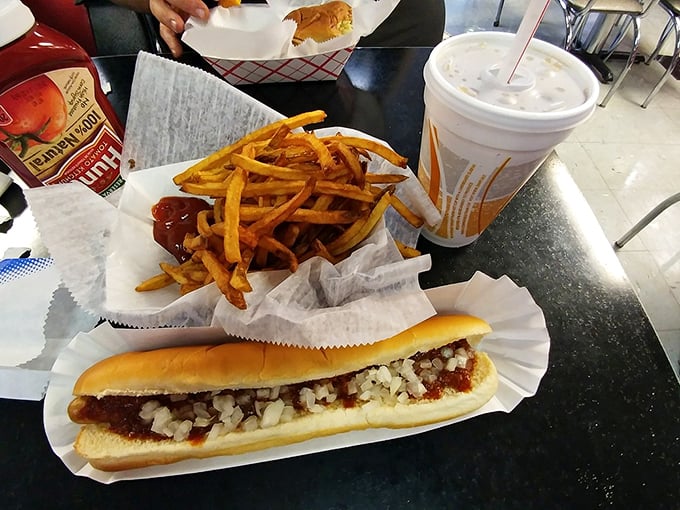 A proper hot dog nestled in a soft bun and topped with just the right amount of toppings&mdash;proof that simplicity, when done right, is culinary genius.