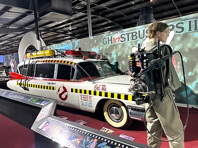 Who ya gonna call? Certainly not AAA if you're driving the immaculately preserved Ecto-1 from Ghostbusters, complete with ghost-hunting gear.