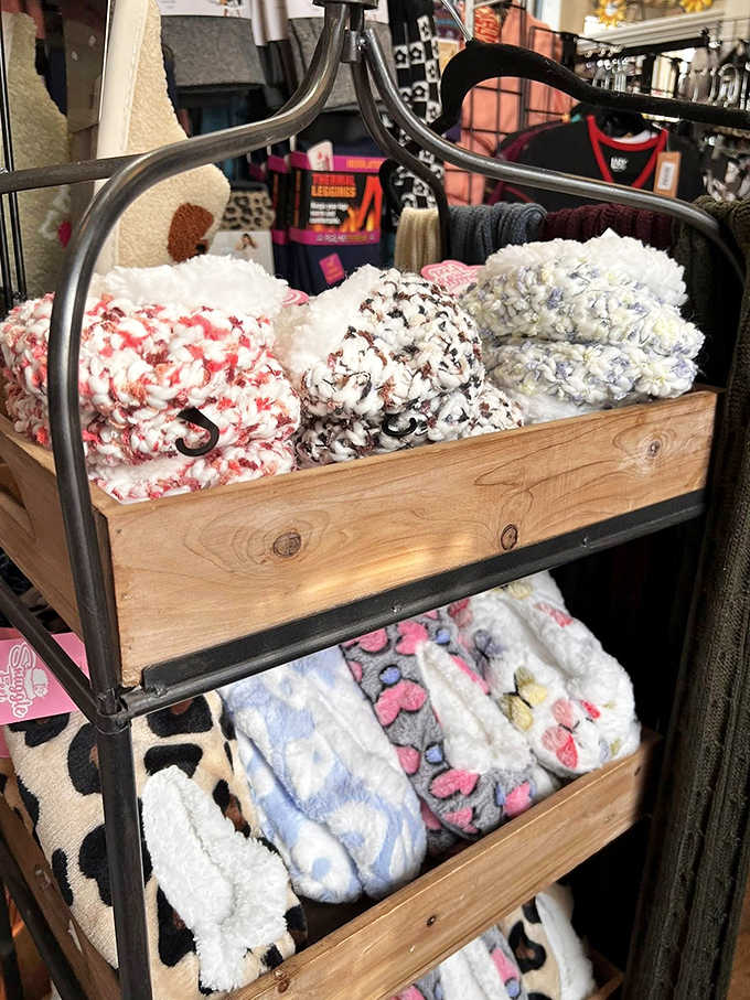 Soft, snuggly knits beckon from their display, promising warmth during those infamous Minnesota winters that separate the tourists from the locals.