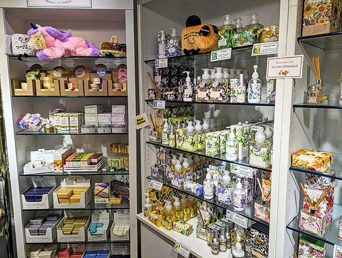 Lotions and potions lined up like a spa in a bottle, promising to make you smell better than you probably deserve.