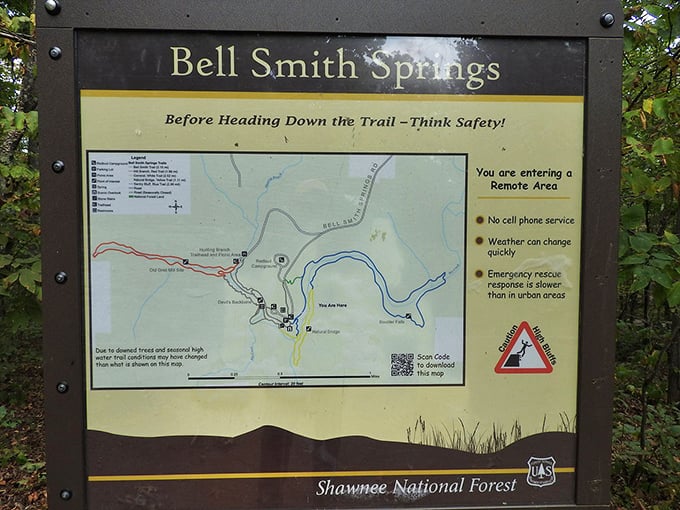 The welcoming sign that marks your entry into this hidden paradise &ndash; last chance for cell service!