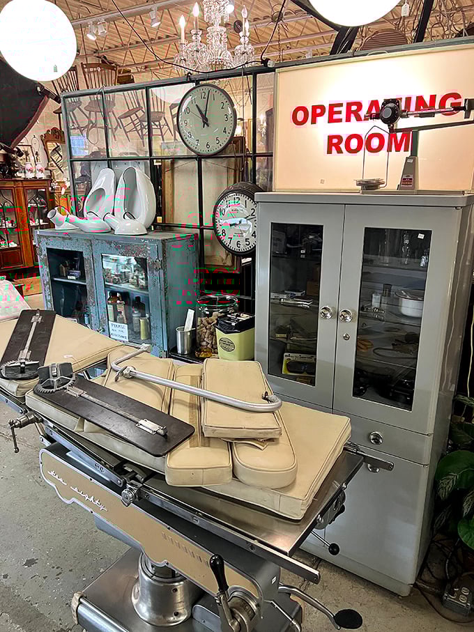 The "Operating Room" display might make you grateful for modern medicine – vintage medical equipment that looks more suited for mechanics than physicians.