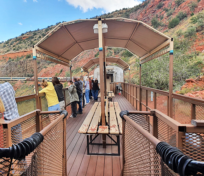 The open-air viewing cars offer nature's version of surround sound cinema &ndash; complete with desert breezes and the occasional wildlife cameo.