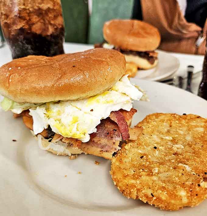 Breakfast perfection doesn't need avocado or a fancy name &ndash; just eggs, meat, and toast with a golden hash brown sidekick.