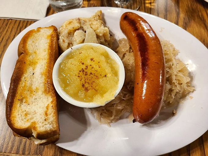 This isn't just any sausage &ndash; it's the kind that makes you question why you ever ate anything else, nestled alongside sauerkraut and mustard.