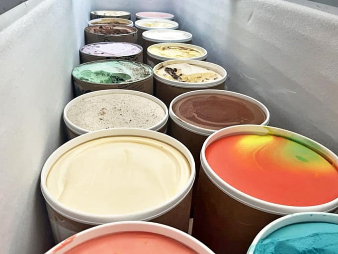 A treasure chest of frozen possibilities! These colorful tubs contain small-batch creations that put mass-produced ice cream to absolute shame.
