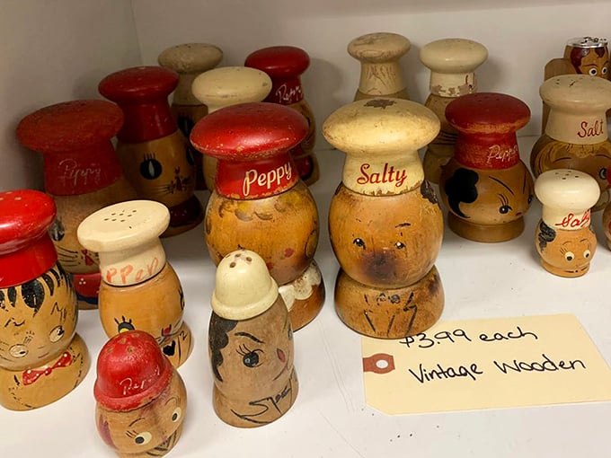 These vintage salt and pepper shakers aren't just kitchenware &ndash; they're tiny time capsules from grandma's kitchen, personality included!