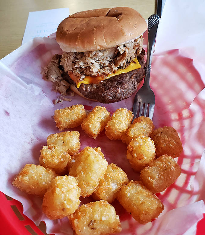 Tater tots &ndash; those golden nuggets of potato perfection &ndash; find their soulmate in a BBQ sandwich that's worth driving across county lines for.