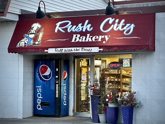 Rush City Bakery's modest exterior hides a wonderland of freshly-made donuts that locals line up for regularly.