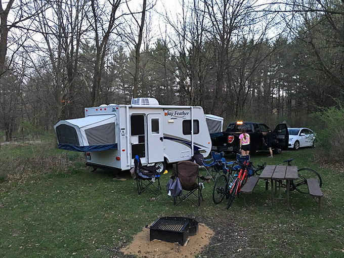 Weekend warriors find their happy place at the campground, where s'mores taste better with the distant soundtrack of rushing water.