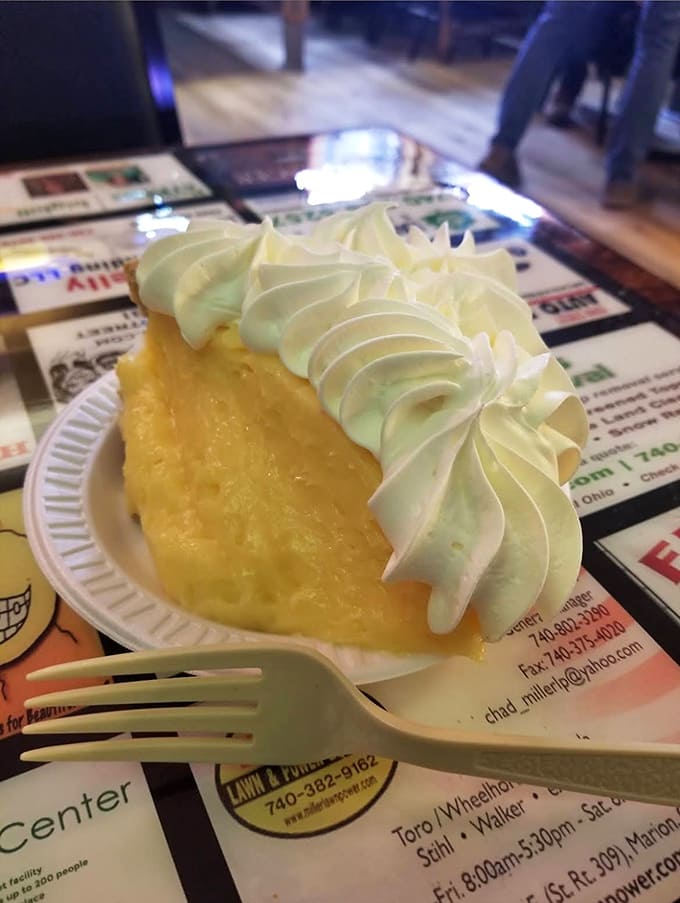 Banana cream pie with a cloud of whipped topping so perfect it belongs in the dessert hall of fame, if such a place existed.