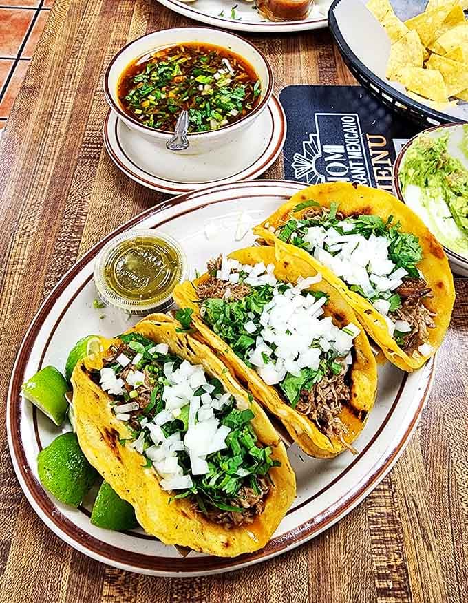 The taco of your dreams has arrived, with tender beef birria nestled in tortillas that have been kissed by the cooking broth.