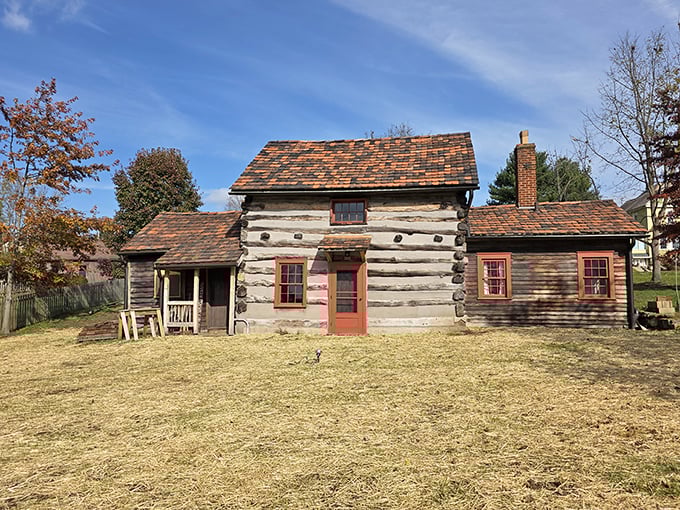 Weathered logs tell stories of frontier determination in this authentic cabin preserved from Zoar's earliest days.