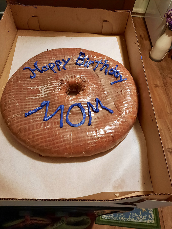 Birthday Donut: When regular cake won't do, this mammoth glazed creation steps in to make birthday wishes extra sweet.