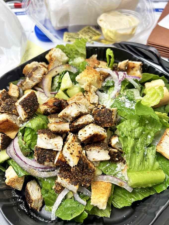 This blackened chicken Caesar offers the illusion of healthful eating while delivering serious flavor &ndash; self-deception never tasted so good.