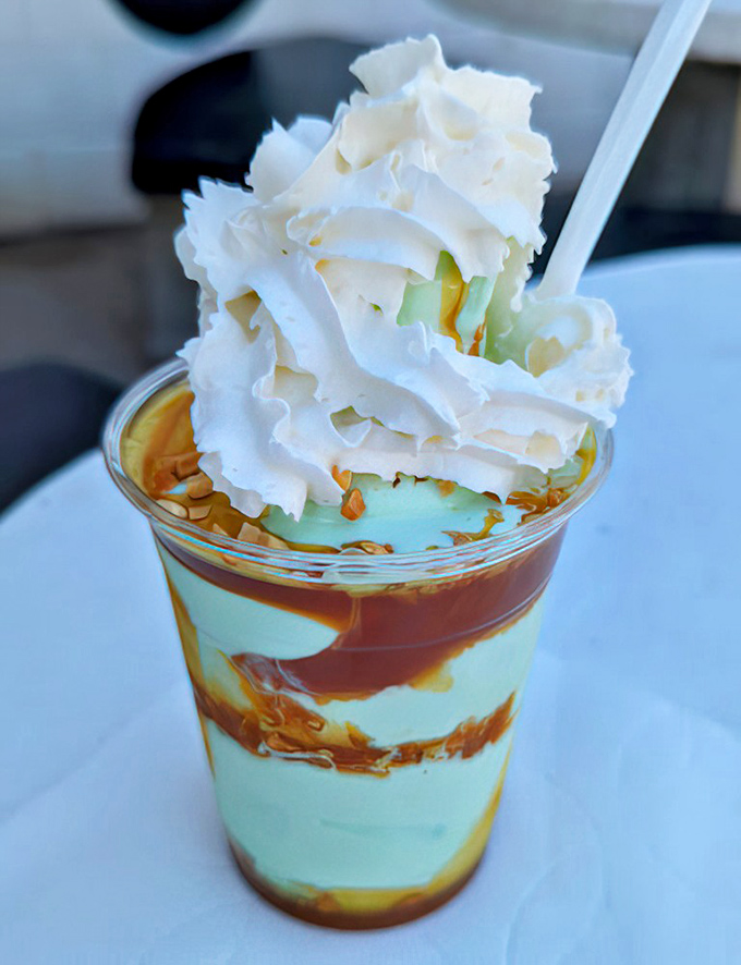 Layers of caramel, apple, and creamy goodness create a portable autumn festival &ndash; no flannel shirt required to enjoy this seasonal masterpiece.