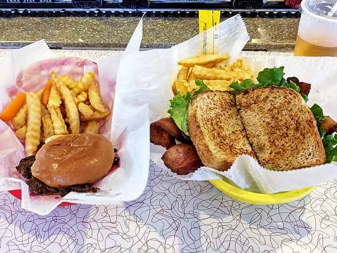 The BLT and cheeseburger combo represents peak diner food, the kind of meal that reminds you why these classics never go out of style.