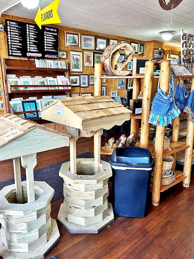 Shelves display local crafts and Michigan-made goods, each item telling its own story about the talented artisans who call this region home.