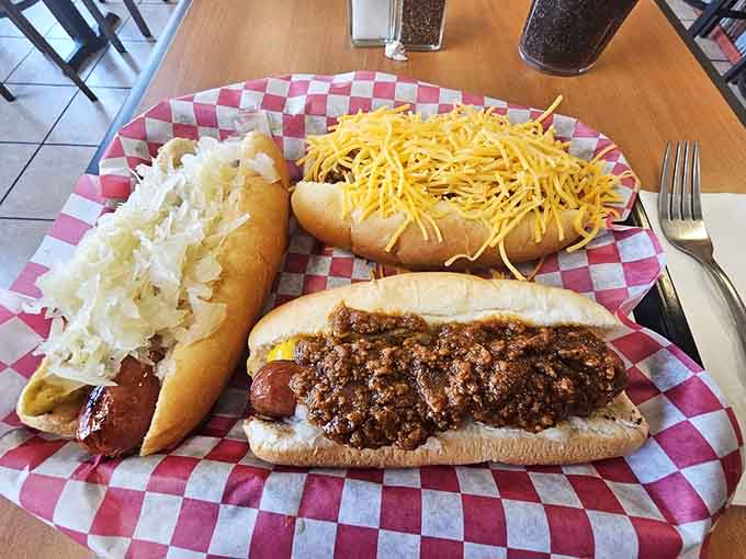 These aren't your ballpark franks; they're gourmet creations that actually justify the restaurant's name, almost stealing ice cream's thunder.