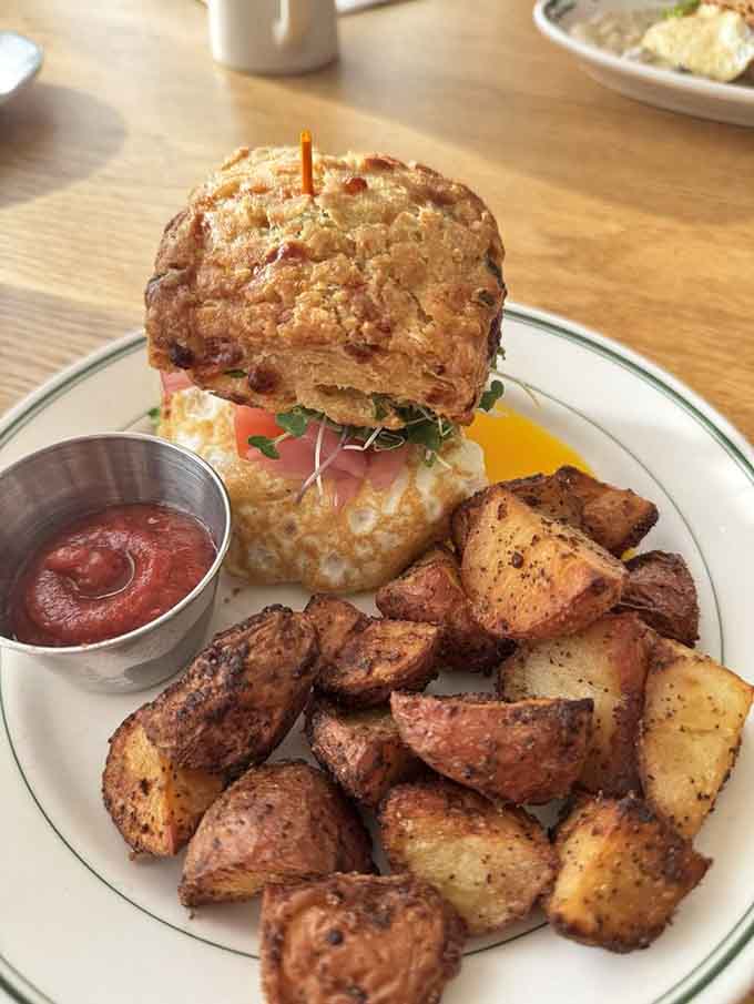 When your breakfast sandwich comes on a proper biscuit, you know someone's paying attention to the important details.