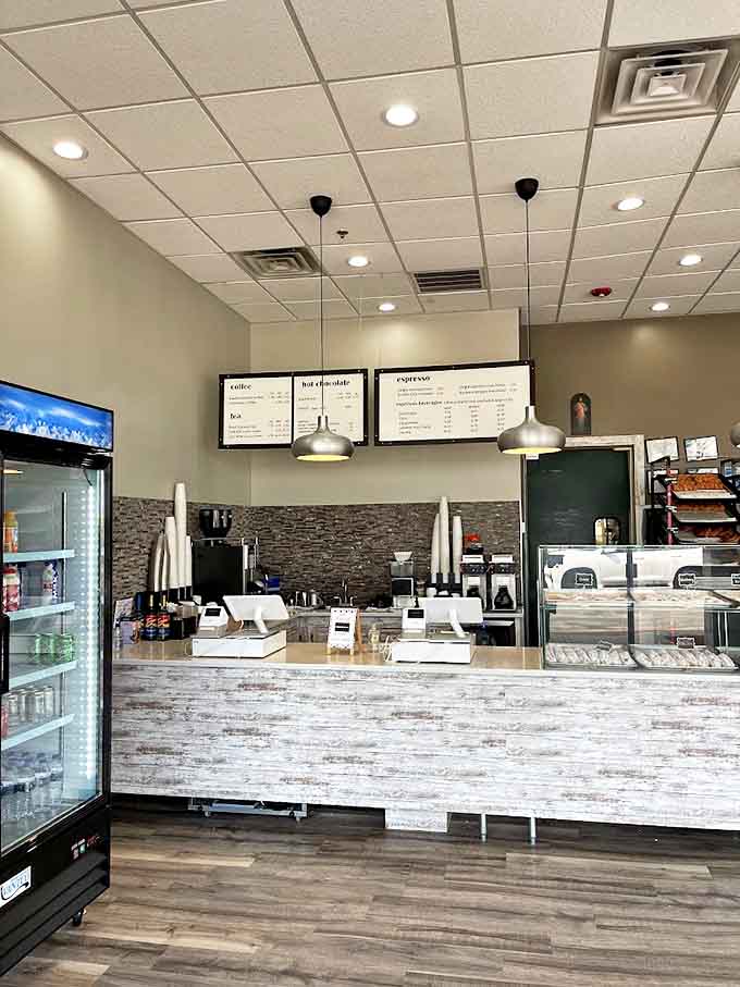 The command center of carb heaven, where friendly staff orchestrate the daily symphony of coffee brewing and donut selecting.